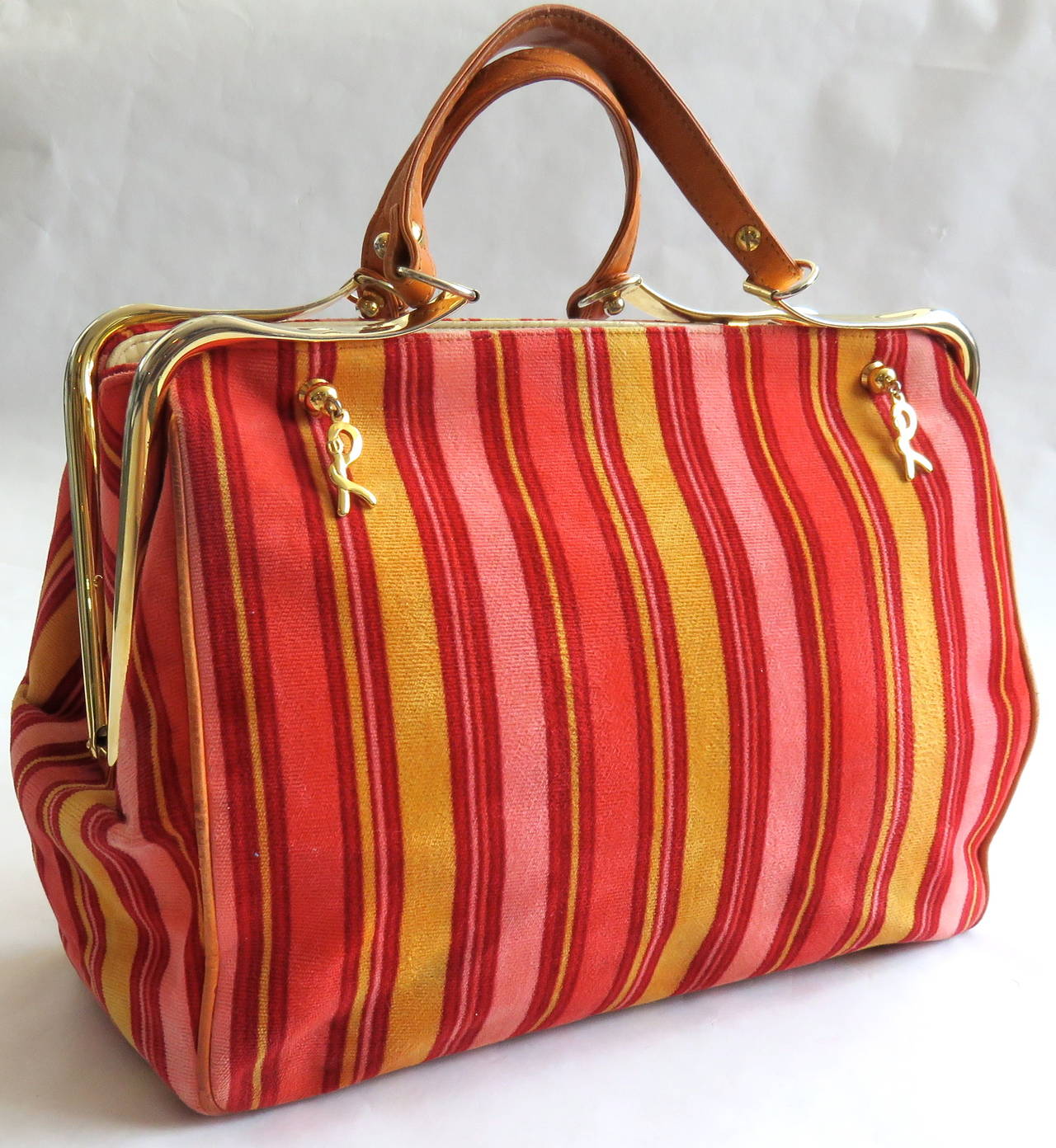 1970's ROBERTA DI CAMERINO Velvet stripe handbag purse at 1stDibs