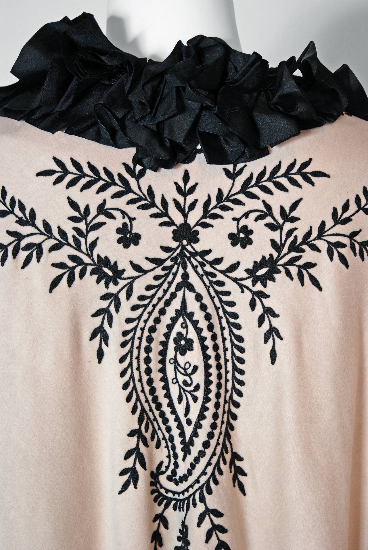 1910's Edwardian Actress Owned Ivory-Creme Embroidered Wool Opera Coat ...