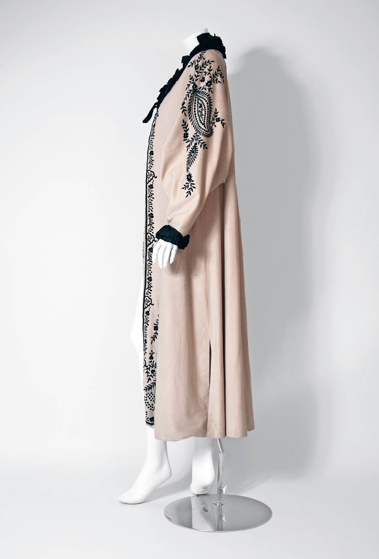 1910's Edwardian Actress Owned Ivory-Creme Embroidered Wool Opera Coat ...
