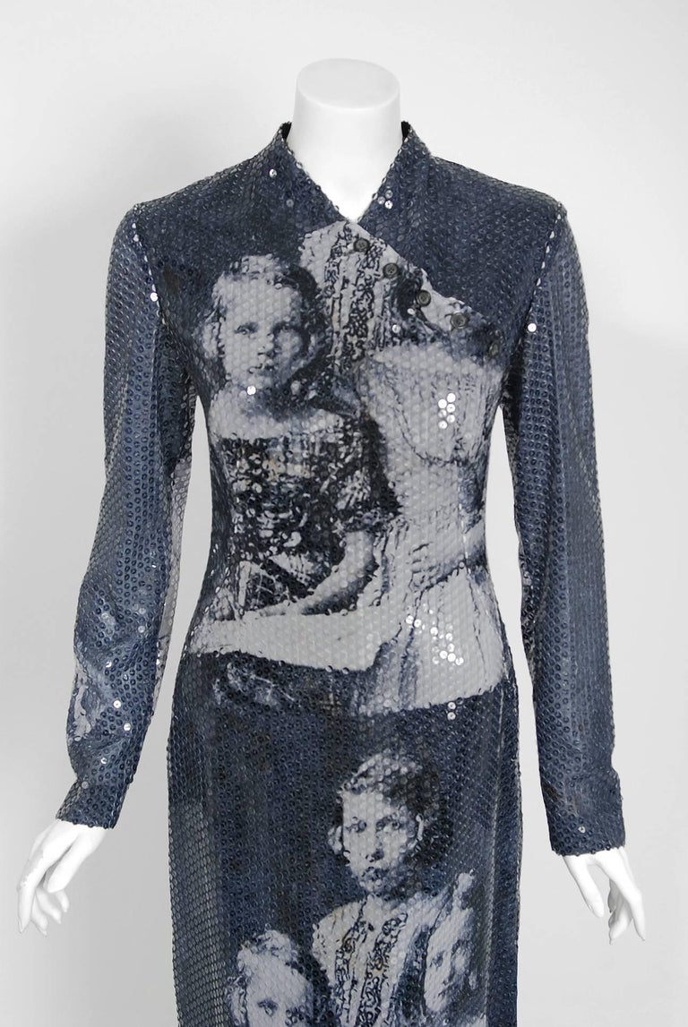 1998 Alexander McQueen 'Joan' Romanov' Sequin Print Long-Sleeve Runway ...