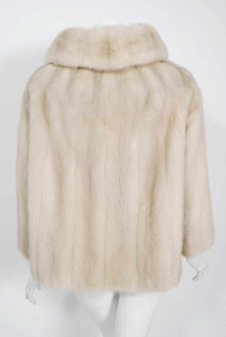 1960's Adrian Thal Couture Creme Mink-Fur Portrait Collar Cropped ...