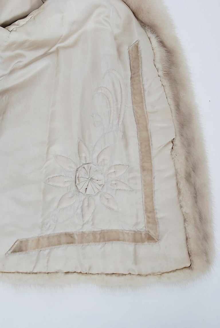 1960's Adrian Thal Couture Creme Mink-Fur Portrait Collar Cropped ...