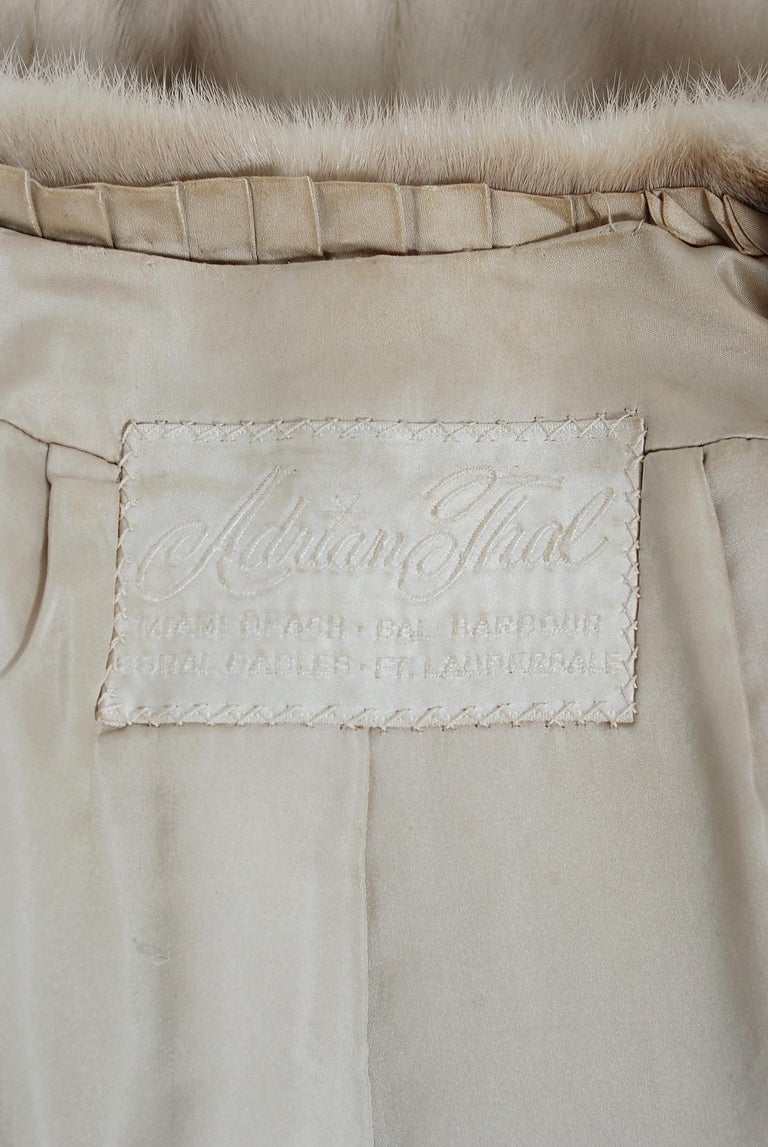 1960's Adrian Thal Couture Creme Mink-Fur Portrait Collar Cropped ...