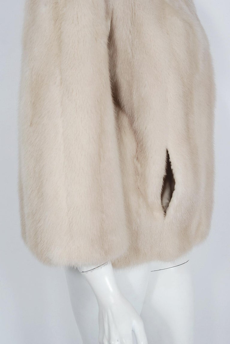 1960's Adrian Thal Couture Creme Mink-Fur Portrait Collar Cropped ...