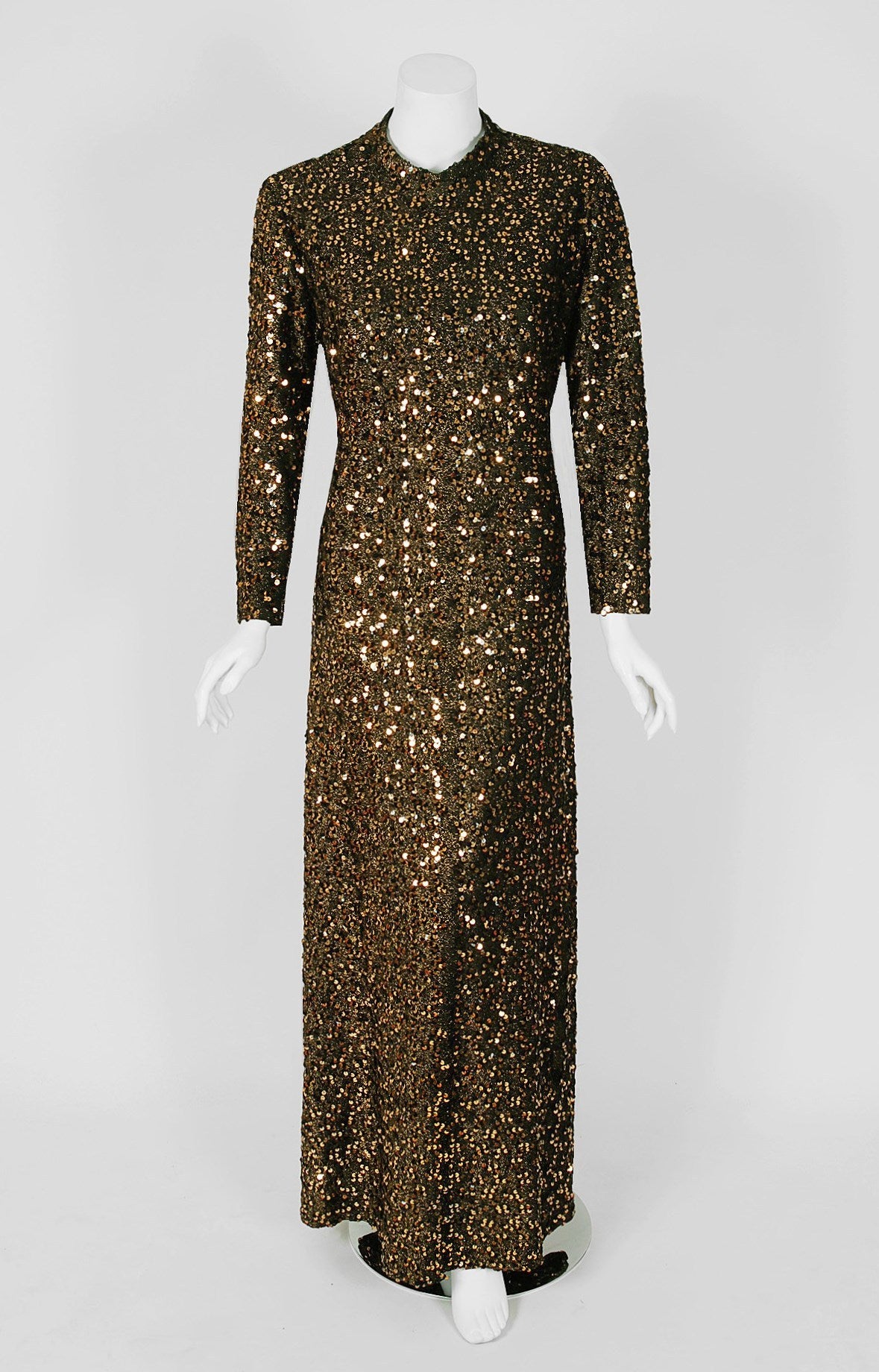 1975 Lucille Ball Celebrity Owned Gold Sequin Hourglass Gown and ...
