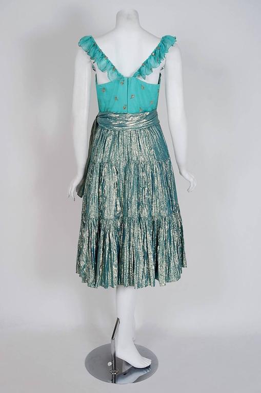 1977 Thea Porter Couture Metallic Embroidered Silk Lamé Gypsy Dress and ...