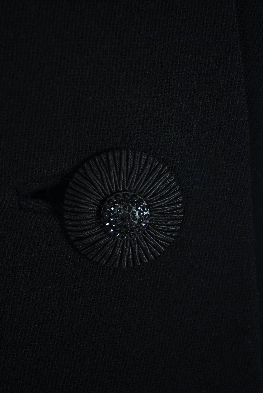 1960's Luxurious Black Wool and Genuine Sheared Beaver-Fur Belted Mod ...