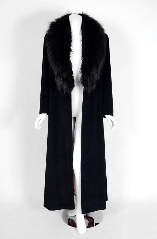 1958 Sorelle Fontana Haute-Couture Black Wool Fox-Fur Coat Owned By Ava ...