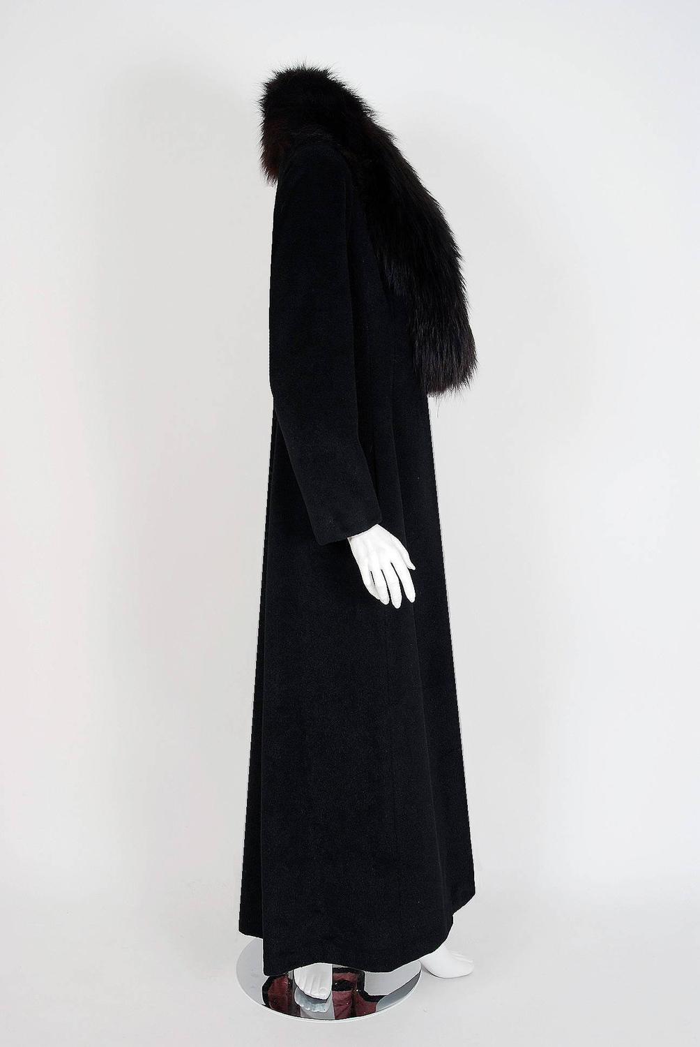 1958 Sorelle Fontana Haute-Couture Black Wool Fox-Fur Coat Owned By Ava ...