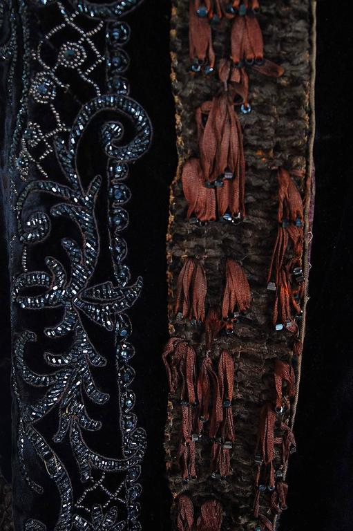1880's Victorian Antique Couture Beaded Fringe Rust-Velvet Gothic ...