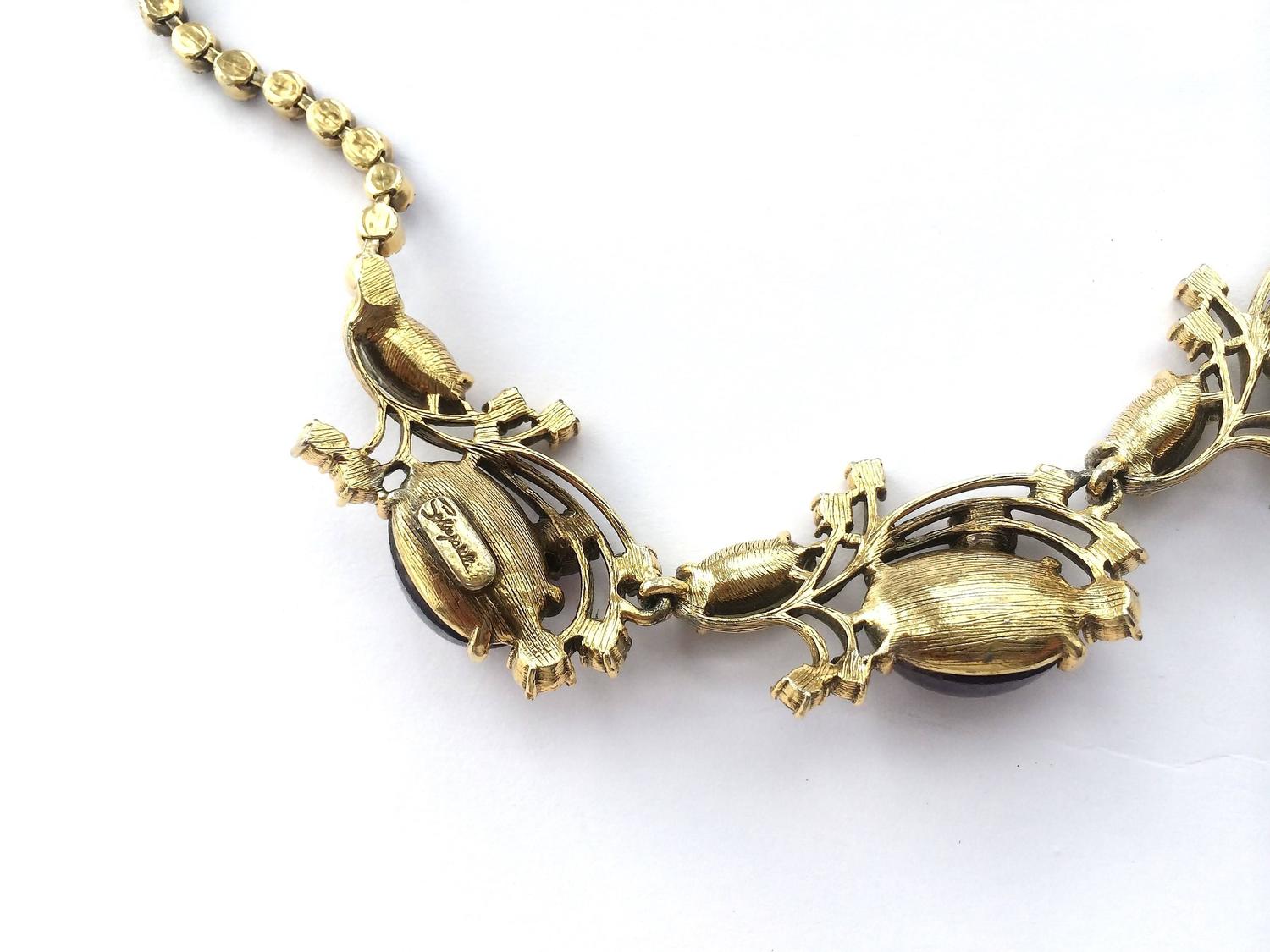 Elegant necklace, with matching earrings by Elsa Schiaparelli, 1950s ...