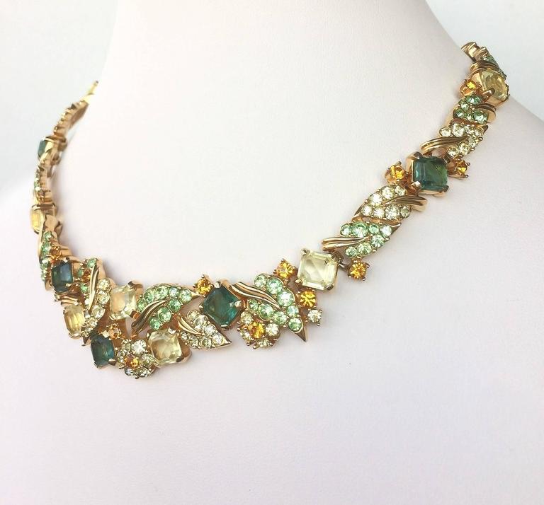 A magnificent multi coloured paste 3 piece parure, Marcel Boucher ...