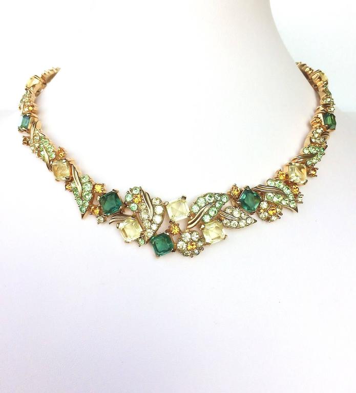 A magnificent multi coloured paste 3 piece parure, Marcel Boucher ...