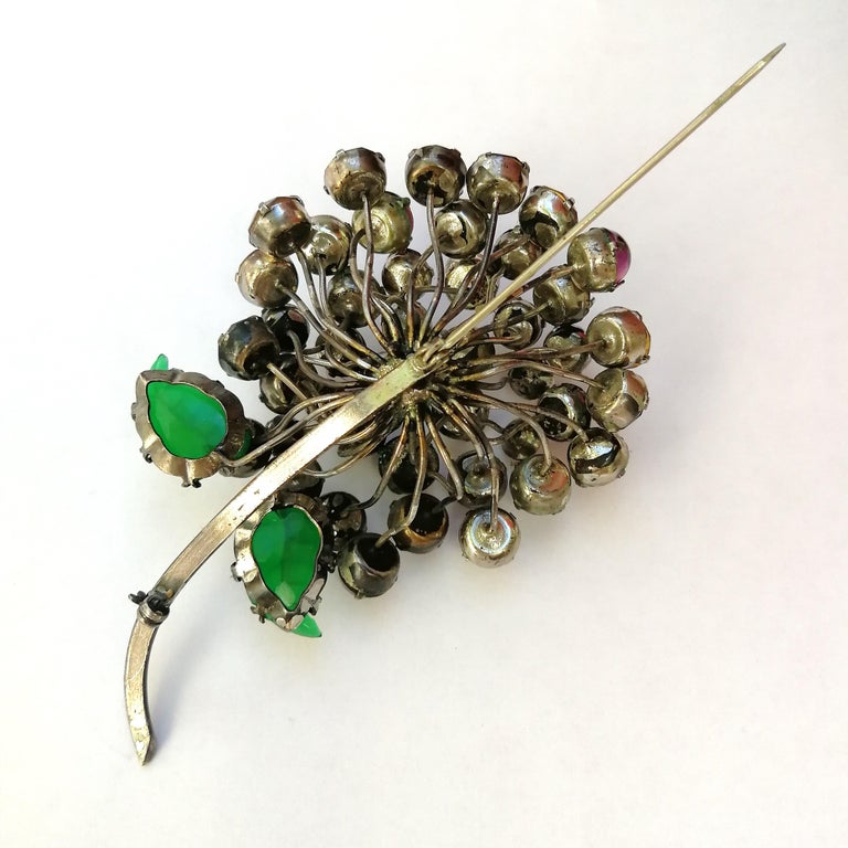 Very large coloured paste cabuchon 'dandelion' brooch, CIS, France ...