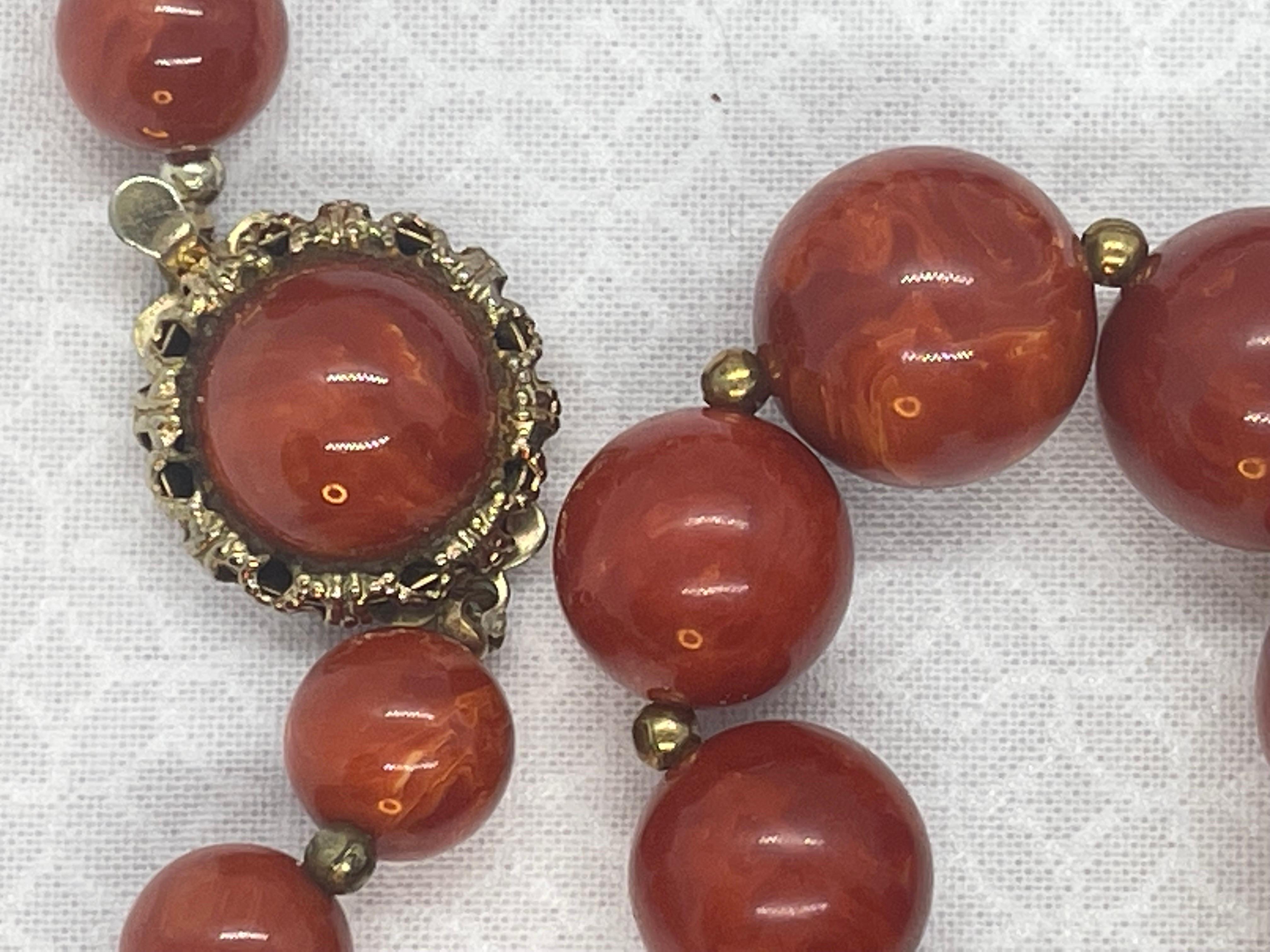 Antique Victorian Carnelian Bead Necklace For Sale at 1stDibs
