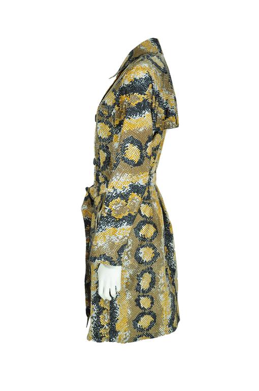 Prada 2016 Spring/Summer Python Print Double-breasted Rain Coat For ...