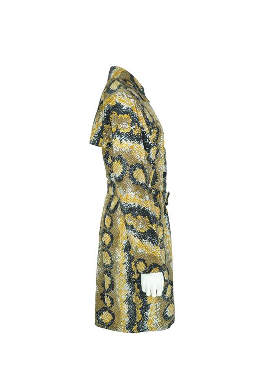 Prada 2016 Spring/Summer Python Print Double-breasted Rain Coat For ...