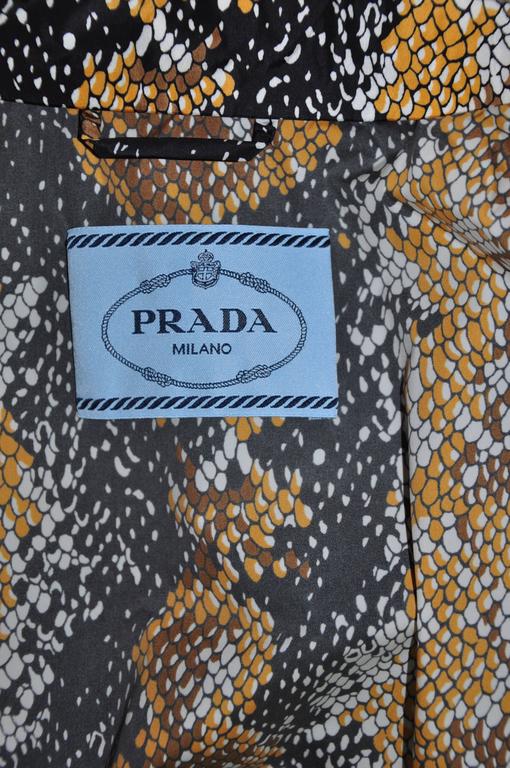 Prada 2016 Spring/Summer Python Print Double-breasted Rain Coat For ...