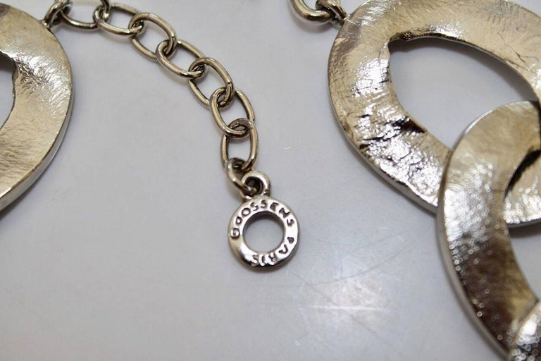 Goossens Paris Palladium Chain Necklace For Sale at 1stDibs