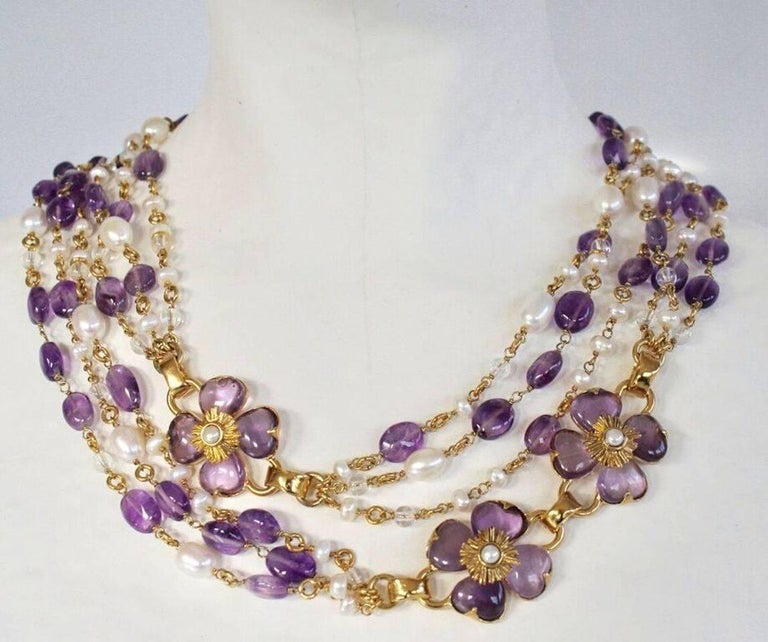 Goossens Paris Amethyst Clover Necklace at 1stDibs | goossens paris ...