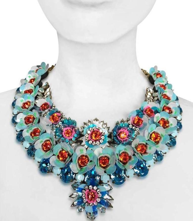 Shourouk Aqua Botanica Necklace at 1stDibs