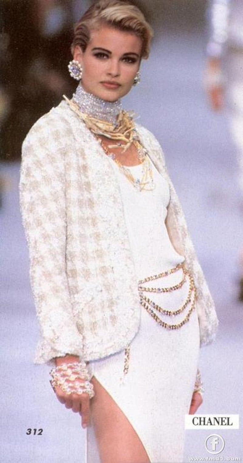 Chanel Iconic 1990s Cropped Boucle Jacket at 1stDibs
