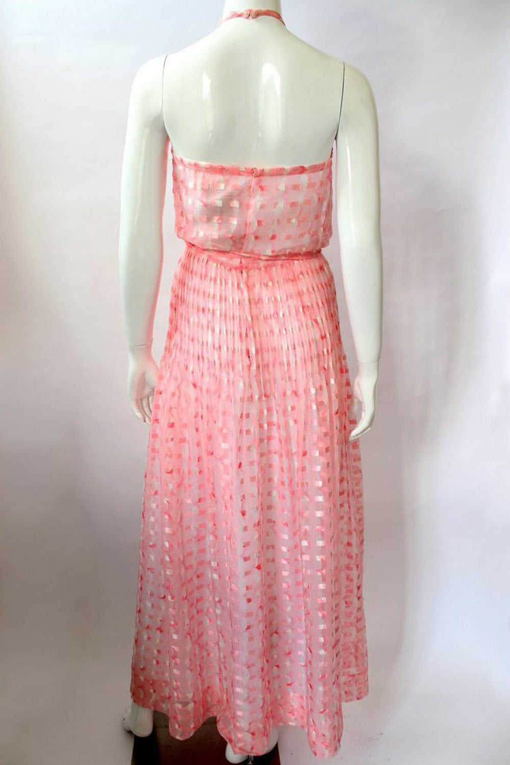Vintage 1970's Courreges Pink Silk Halter Dress and Scarf For Sale at ...
