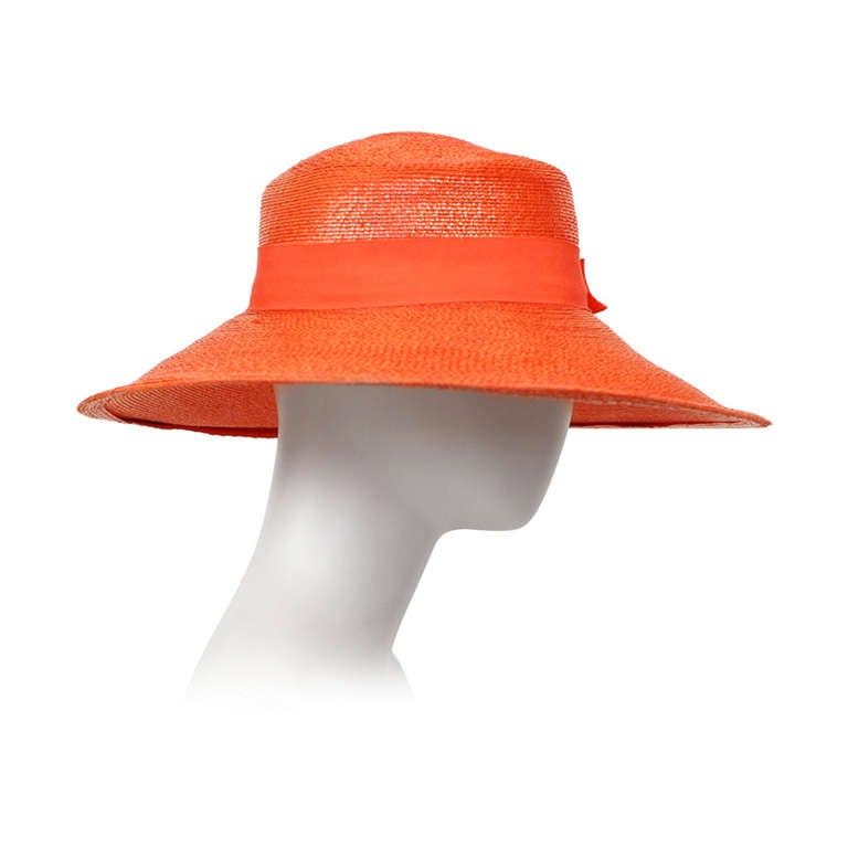 Yves Saint Laurent Tangerine Runway Summer Resort Hat YSL at 1stDibs