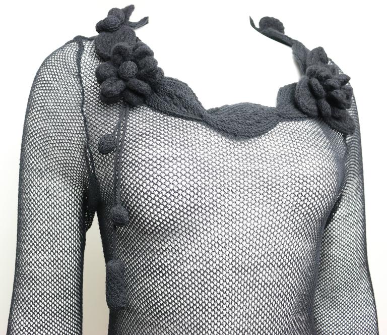 Fall 2007 Chanel Black Wool See Through Knitted Dress at 1stDibs ...