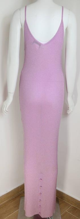 Chanel Pink Metallic Maxi Dress at 1stDibs