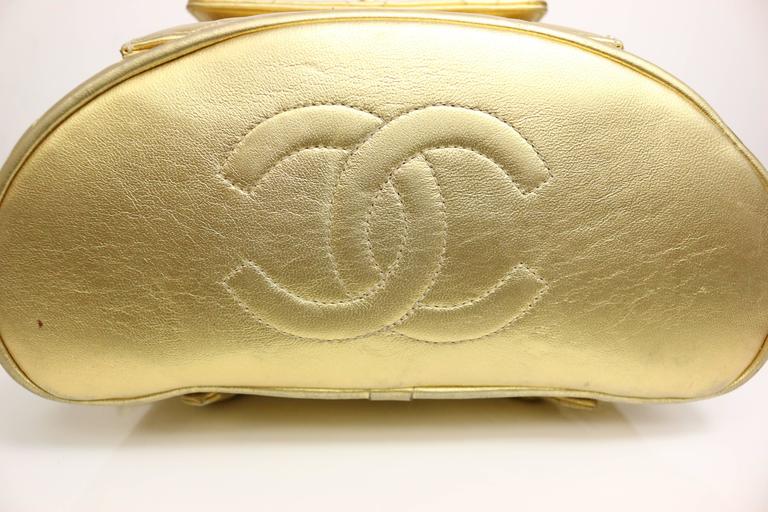 Chanel Gold Lambskin Backpack Bag at 1stDibs