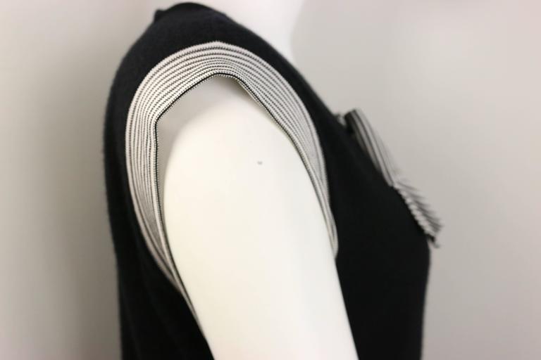 Chanel Black Cashmere Silk Bow And Chain Top For Sale at 1stDibs