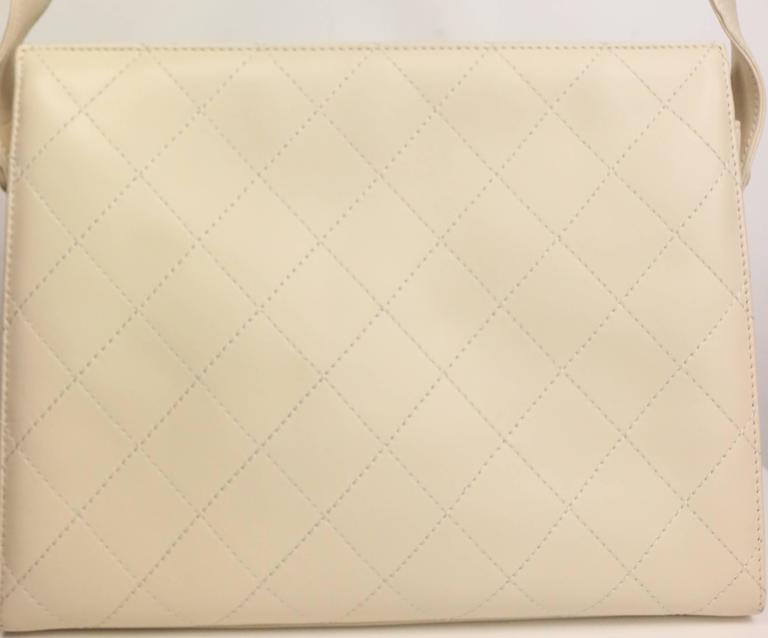 Chanel Beige Quilted Shoulder Strap Bag with Magnetic Closure at ...