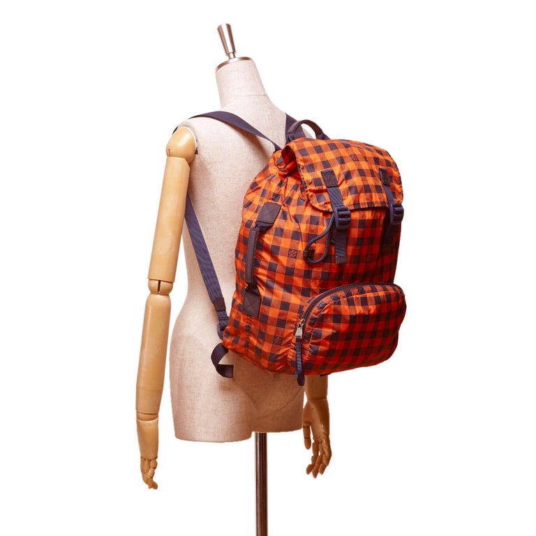 Louis Vuitton Orange and Black Canvas Damier Adventure Backpack at ...