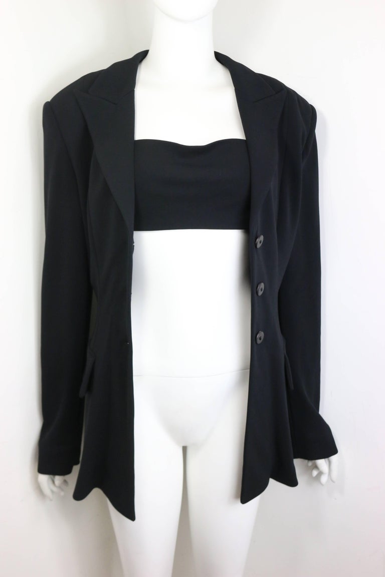 Plein Sud Black Open Back Jacket with Tube Top at 1stDibs