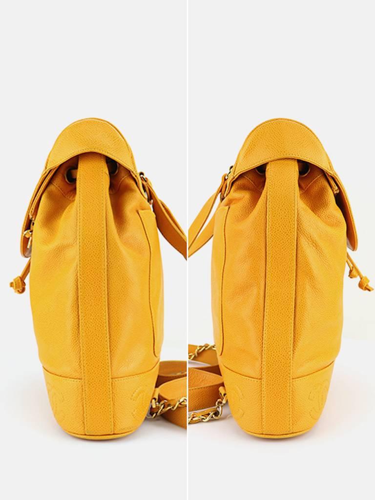 Chanel Orange Caviar Leather Backpack at 1stDibs | chanel orange ...