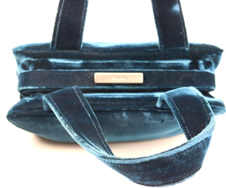 90s Prada Blue Velvet Handbag at 1stDibs | blue velvet bag, 90's style ...