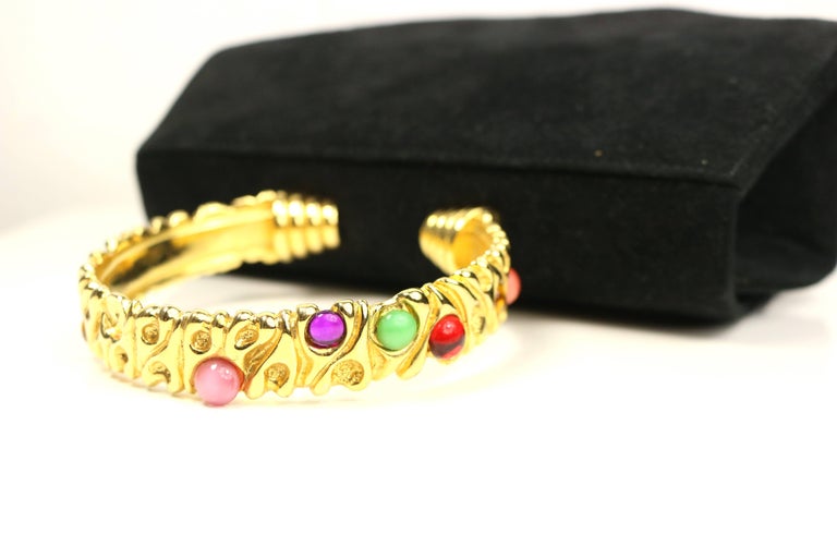 Rodo Black Suede Gold Toned Handle with Colour Stones Octagon Shoulder ...