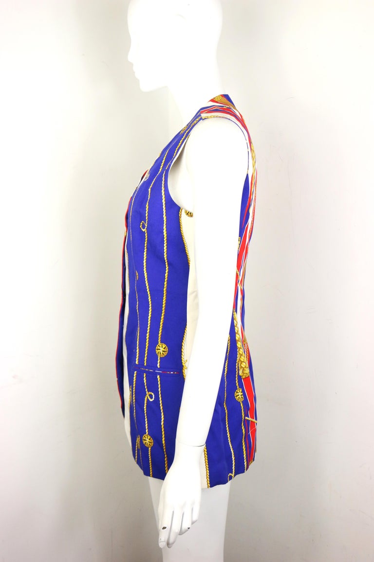 Trussardi Jeans Cotton Multi-Coloured Unique Patterned Long Vest For ...