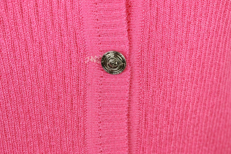 Gianni Versace Jeans Couture Pink Knitted Cardigan For Sale at 1stDibs