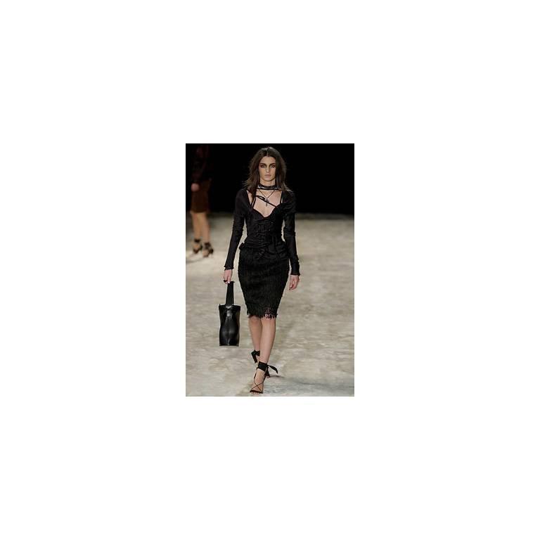 Free Shipping: Tom Ford Gucci FW 2002 Black Silk Gothic Runway Blouse ...