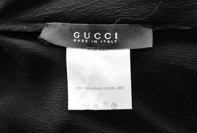 Free Shipping: Tom Ford Gucci FW 2002 Black Silk Gothic Runway Blouse ...