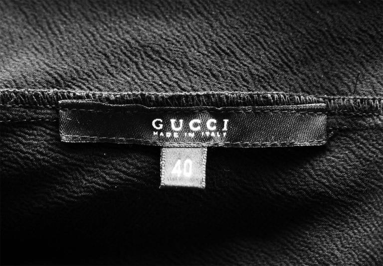 Free Shipping: Tom Ford Gucci FW 2002 Black Silk Gothic Runway Blouse ...