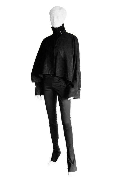 Rare Tom Ford Gucci FW 2002 Black Suede Leather Gothic "Batwing" Runway ...