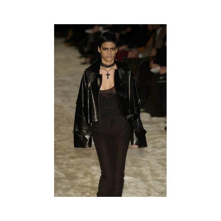 Rare Tom Ford Gucci FW 2002 Black Suede Leather Gothic "Batwing" Runway ...