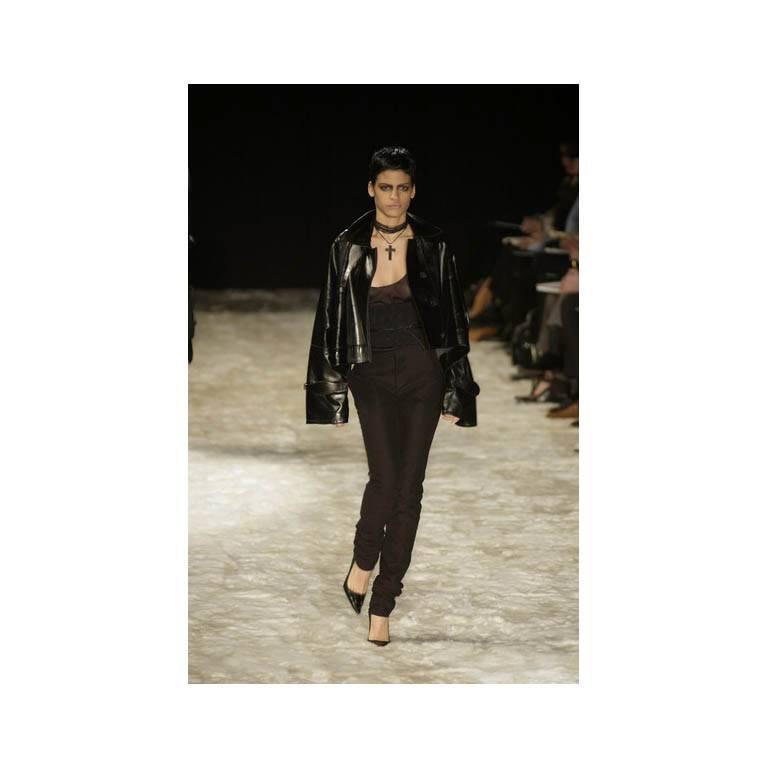 Rare Tom Ford Gucci FW 2002 Black Suede Leather Gothic "Batwing" Runway ...