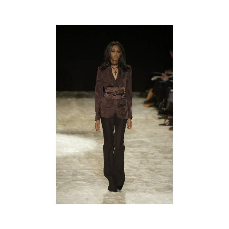 Iconic Tom Ford Gucci FW 2002 Silk Kimono Runway Jacket, Pants and Obi ...