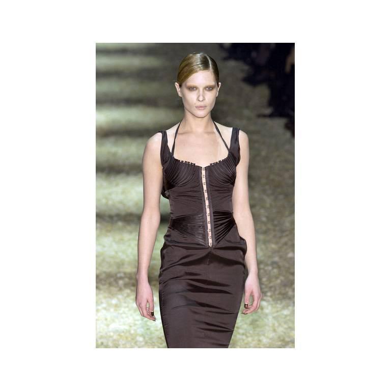 That Exquisite Tom Ford For Gucci FW 2003 Black Silk Corsetted Runway ...