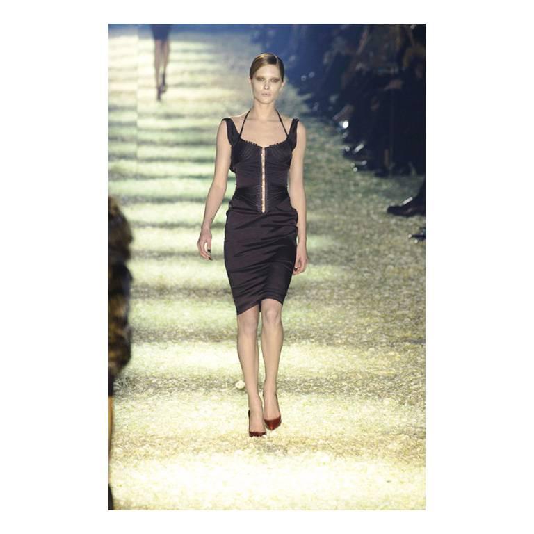 That Exquisite Tom Ford For Gucci FW 2003 Black Silk Corsetted Runway ...