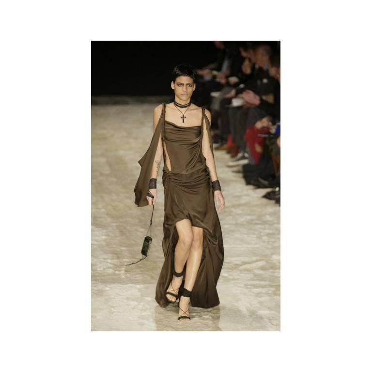 Uber Rare Tom Ford Gucci FW02 Gothic Collection Brown Silk Backless ...